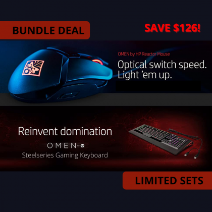 OMEN BUNDLE - OMEN REACTOR MOUSE AND STEELSERIES GAMING KEYBOARD